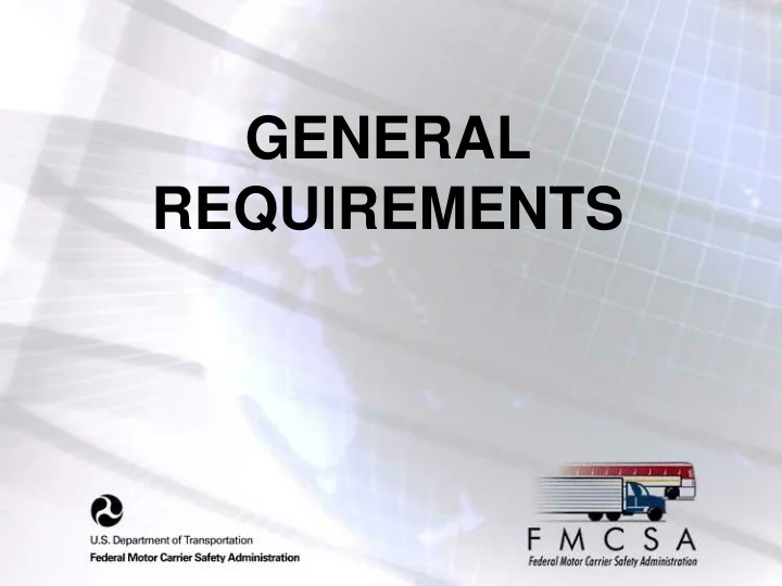 PPT - GENERAL REQUIREMENTS PowerPoint Presentation, free download - ID ...
