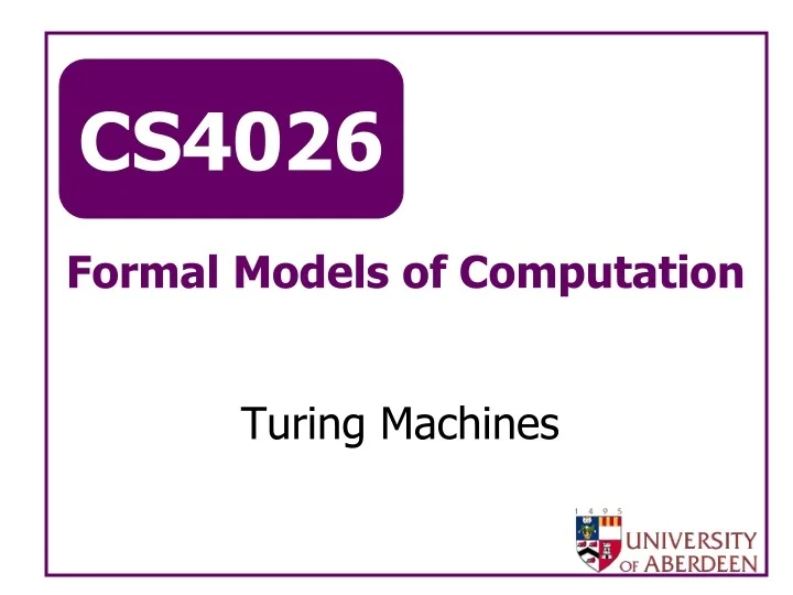 Ppt Formal Models Of Computation Powerpoint Presentation Free 2832