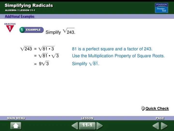 PPT - Simplifying Radicals PowerPoint Presentation, free download - ID ...