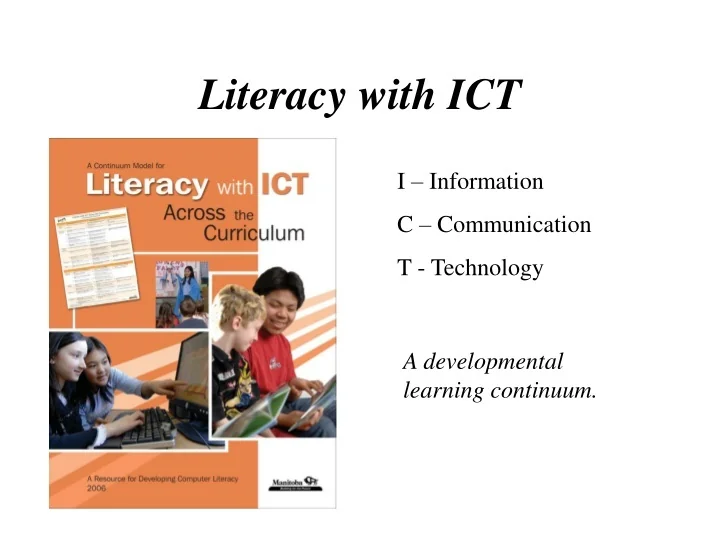 PPT - Literacy with ICT PowerPoint Presentation, free download - ID:9559011