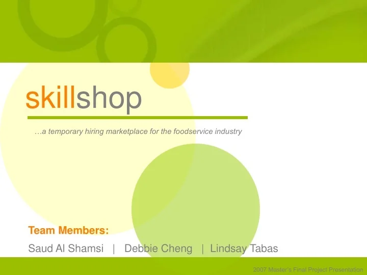PPT - skill shop PowerPoint Presentation, free download - ID:9560469