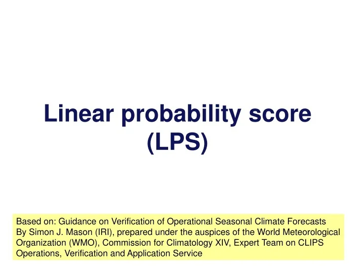 PPT - Linear probability score (LPS) PowerPoint Presentation, free ...