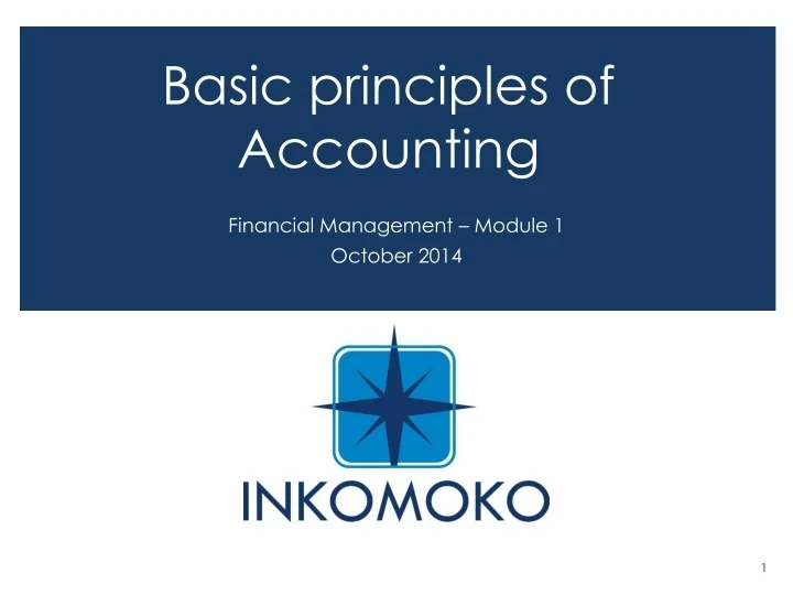 PPT - Basic principles of Accounting PowerPoint Presentation, free ...