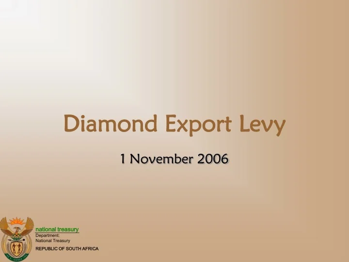 PPT - Diamond Export Levy PowerPoint Presentation, free download - ID ...