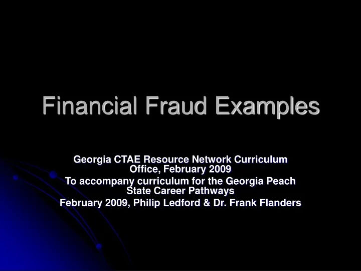 PPT - Financial Fraud Examples PowerPoint Presentation, free download ...