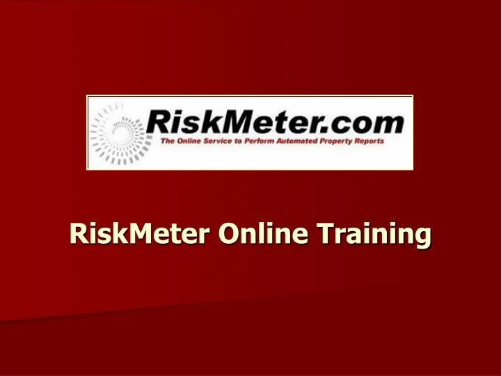 PPT - RiskMeter Online Training PowerPoint Presentation, free download ...