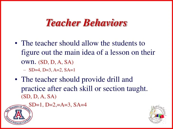 PPT - Teacher Behaviors PowerPoint Presentation, free download - ID:9569670