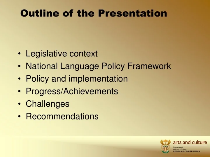 PPT - Outline of the Presentation PowerPoint Presentation, free ...