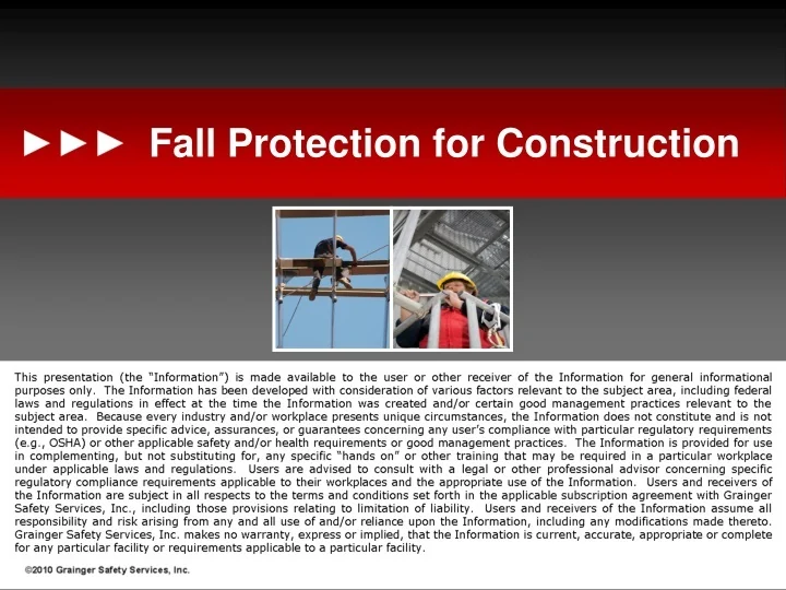 PPT - Fall Protection for Construction PowerPoint Presentation, free ...