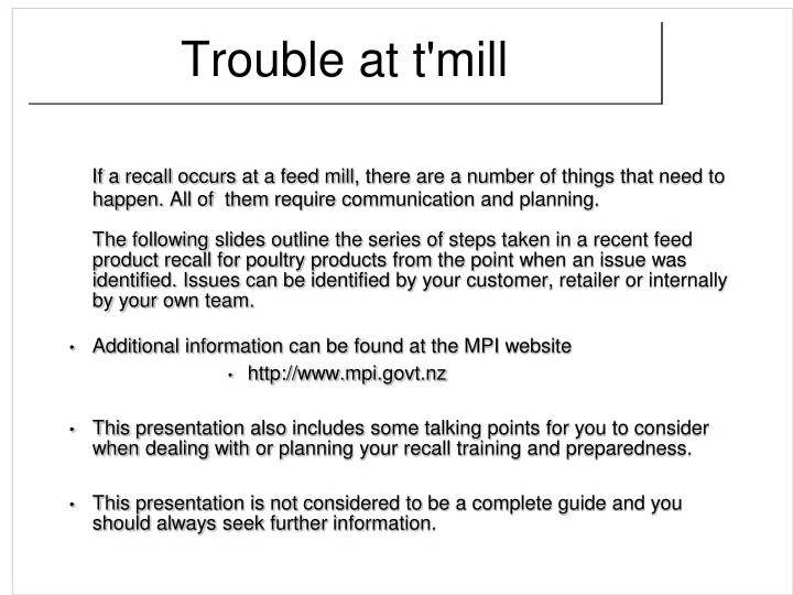 PPT - Trouble at t'mill PowerPoint Presentation, free download - ID:9573339