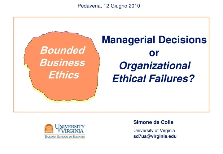 PPT - Simone de Colle University of Virginia sd7ua@virginia . edu ...
