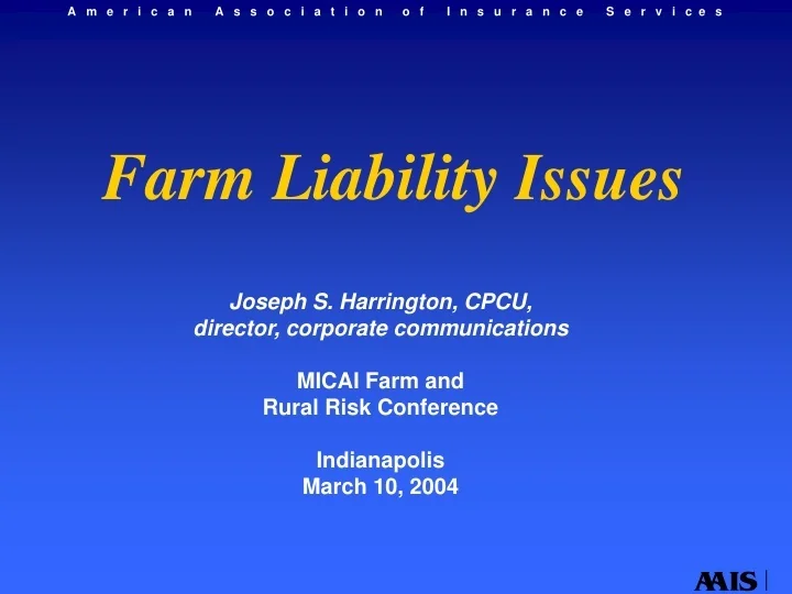 PPT - Farm Liability Issues PowerPoint Presentation, free download - ID ...