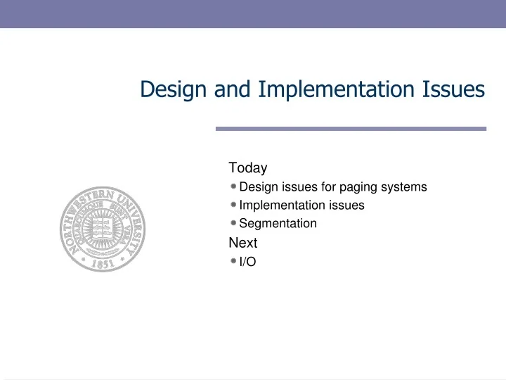 PPT - Design and Implementation Issues PowerPoint Presentation, free ...