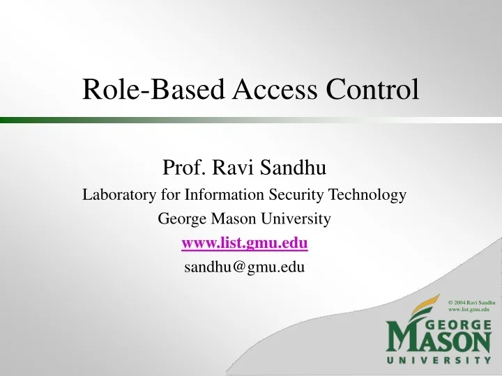 PPT - Role-Based Access Control PowerPoint Presentation, free download ...