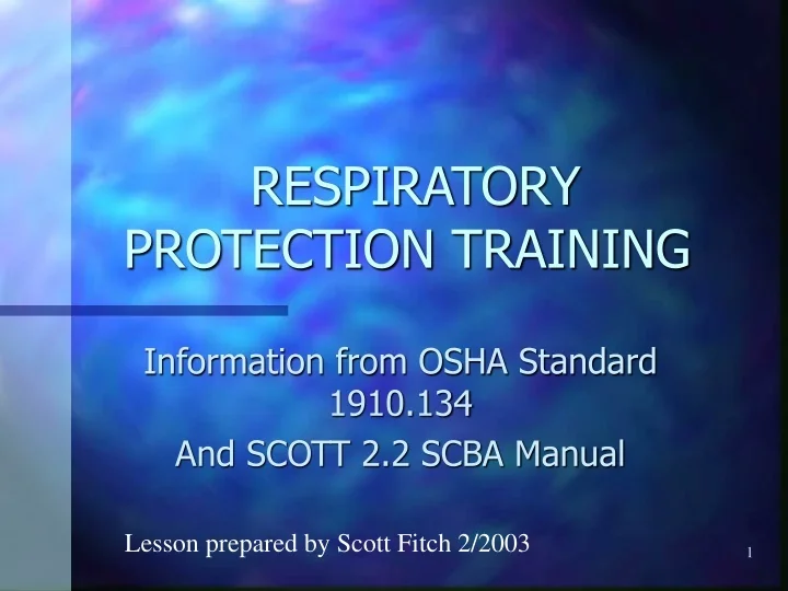 PPT - RESPIRATORY PROTECTION TRAINING PowerPoint Presentation, free ...