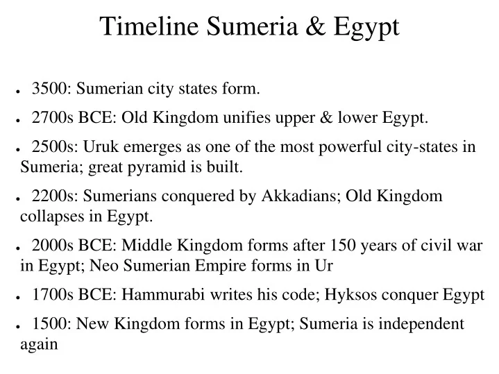 PPT - Timeline Sumeria & Egypt PowerPoint Presentation, free download ...