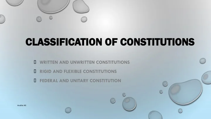 PPT - Classification of constitutions PowerPoint Presentation, free ...