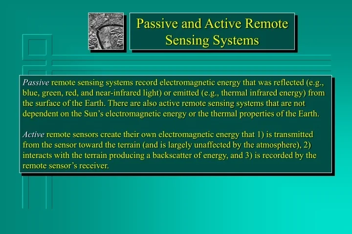 PPT - Passive and Active Remote Sensing Systems PowerPoint Presentation ...