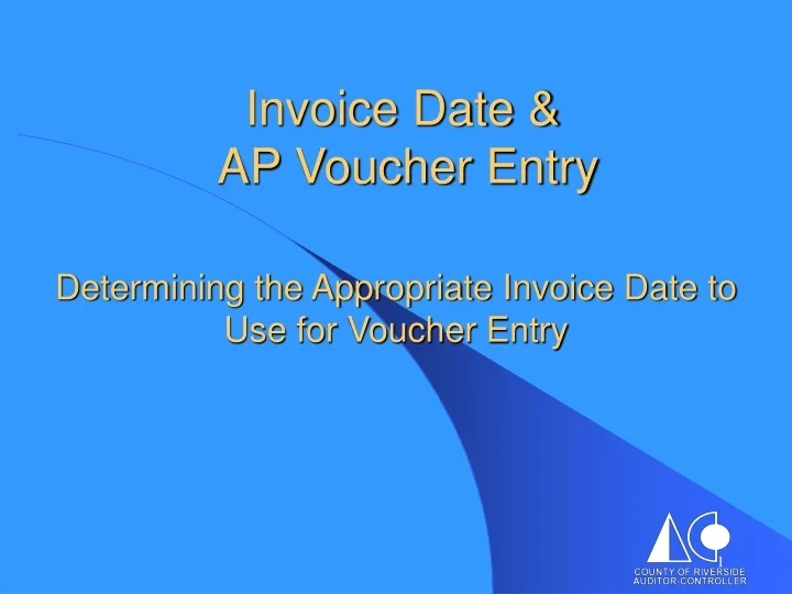 PPT - Invoice Date & AP Voucher Entry PowerPoint Presentation, free ...