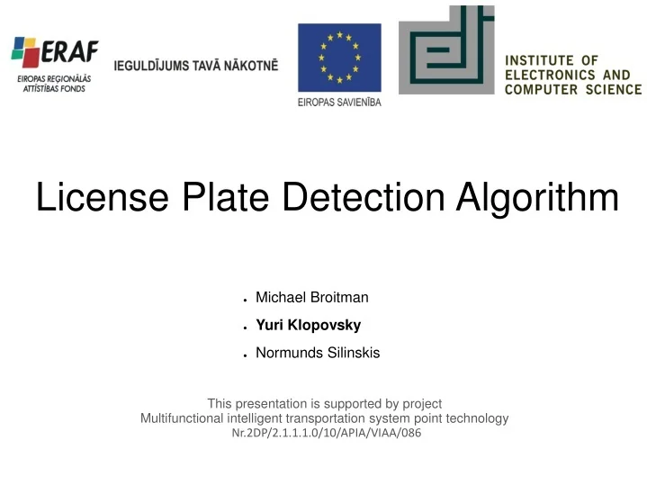 PPT - License Plate Detection Algorithm PowerPoint Presentation, free download - ID:9579861