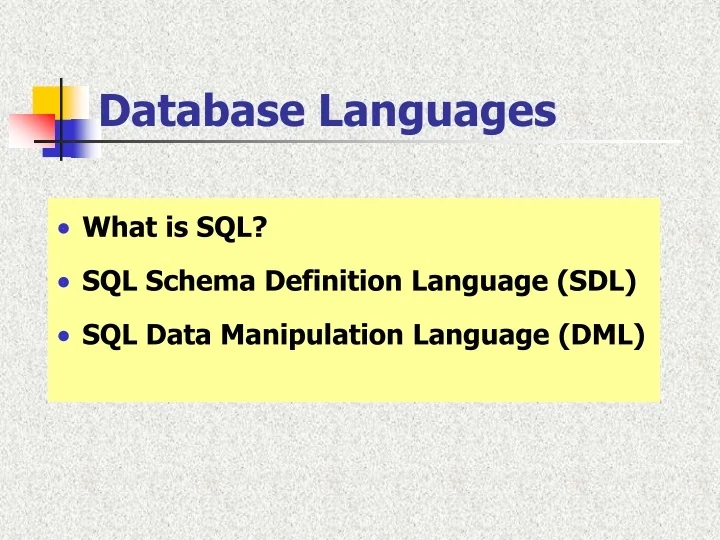 PPT - Database Languages PowerPoint Presentation, free download - ID ...