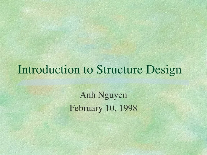 PPT - Introduction to Structure Design PowerPoint Presentation, free ...