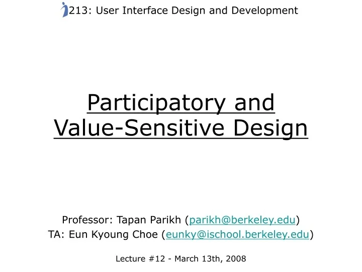 PPT - Participatory and Value-Sensitive Design PowerPoint Presentation ...