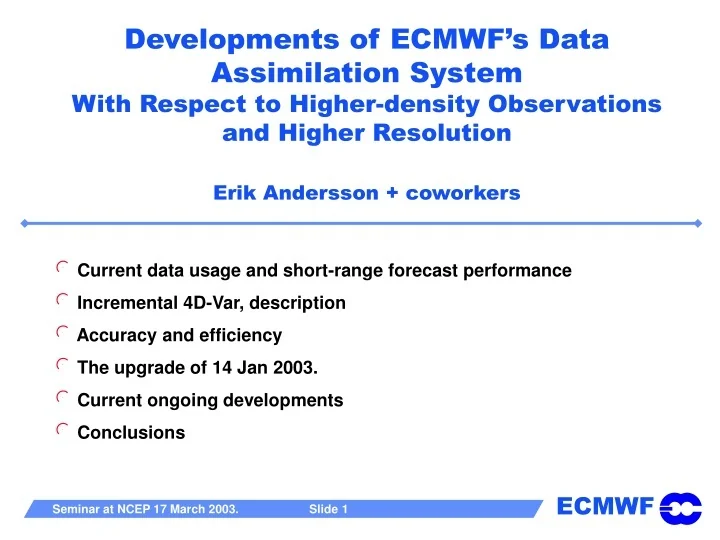 PPT - Current data usage and short-range forecast performance ...