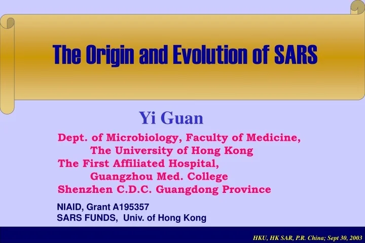 PPT - The Origin and Evolution of SARS PowerPoint Presentation, free ...