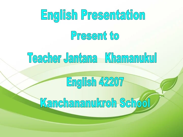 PPT - English Presentation PowerPoint Presentation, free download - ID ...