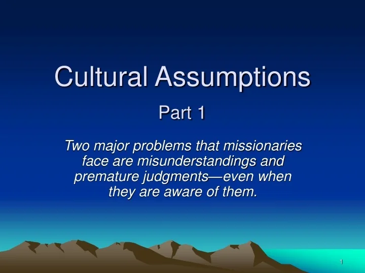 PPT - Cultural Assumptions Part 1 PowerPoint Presentation, free ...
