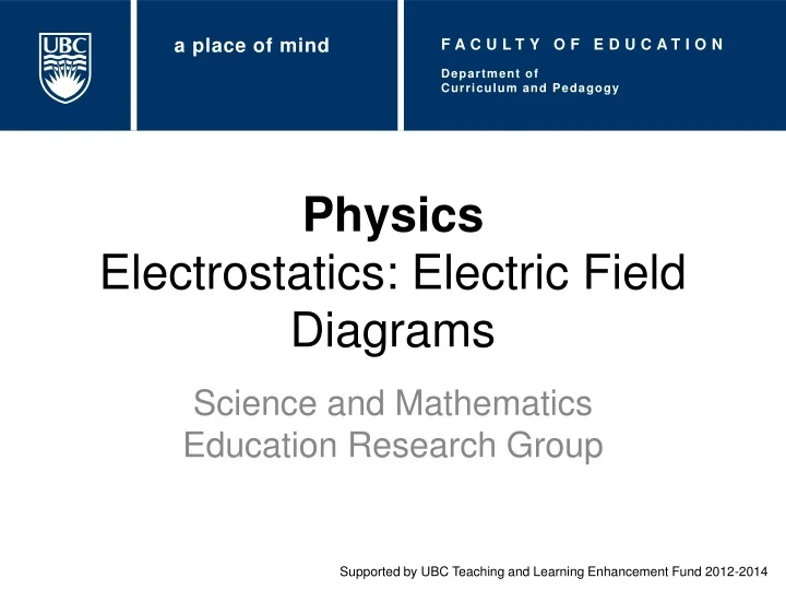 PPT - Physics Electrostatics: Electric Field Diagrams PowerPoint ...