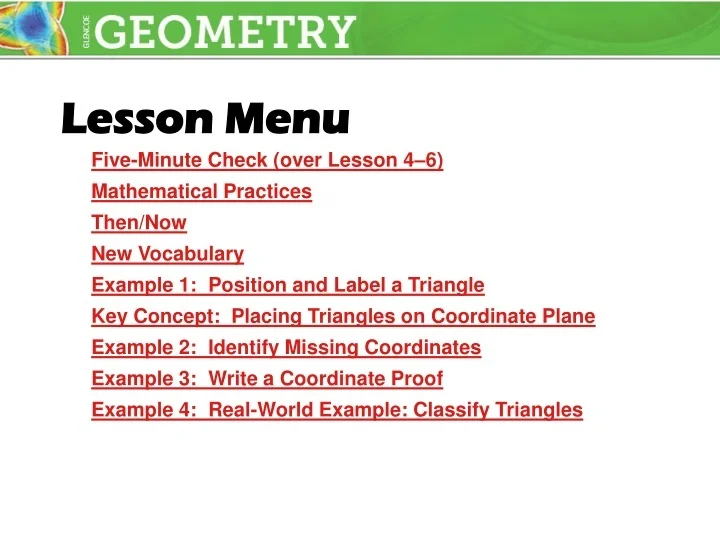 PPT - Lesson Menu PowerPoint Presentation, free download - ID:9587532