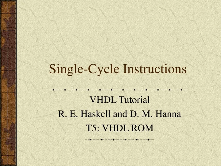 PPT - Single-Cycle Instructions PowerPoint Presentation, free download ...