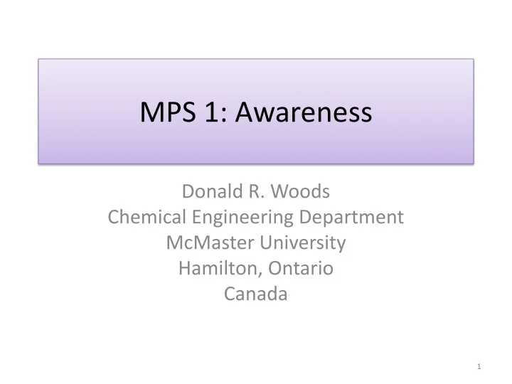 PPT - MPS 1: Awareness PowerPoint Presentation, free download - ID:9588493