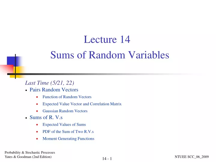 PPT - Lecture 14 Sums of Random Variables PowerPoint Presentation, free ... PPT - Lecture 14 Sums of Random Variables PowerPoint Presentation, free ...