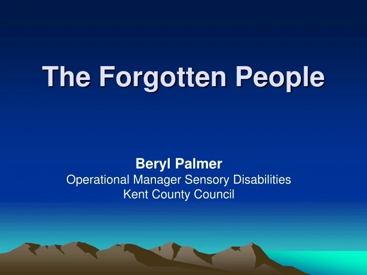PPT - The Forgotten People PowerPoint Presentation, free download - ID ...