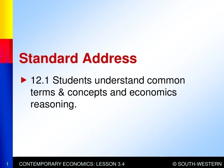 PPT - Standard Address PowerPoint Presentation, free download - ID:9592112