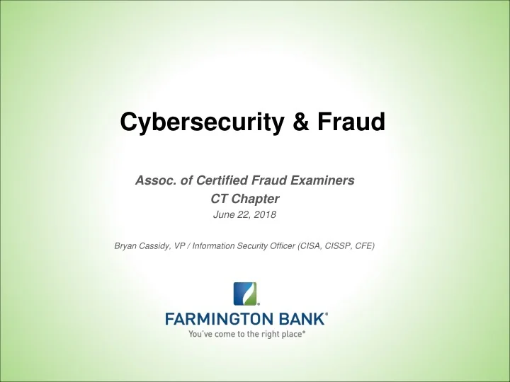 PPT - Cybersecurity & Fraud PowerPoint Presentation, free download - ID ...