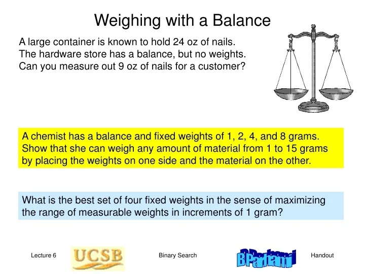 PPT - Weighing with a Balance PowerPoint Presentation, free download ...