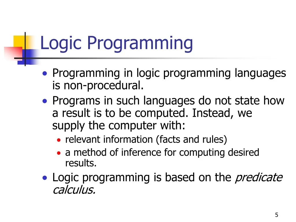 PPT The Logic Of Prolog Programming An Overview PowerPoint
