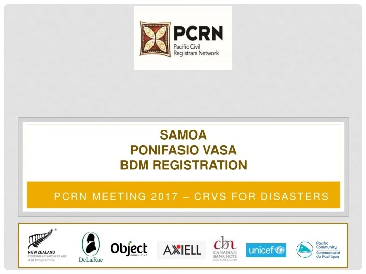 PPT - SAMOA PONIFASIO VASA bdm registration PowerPoint Presentation ...
