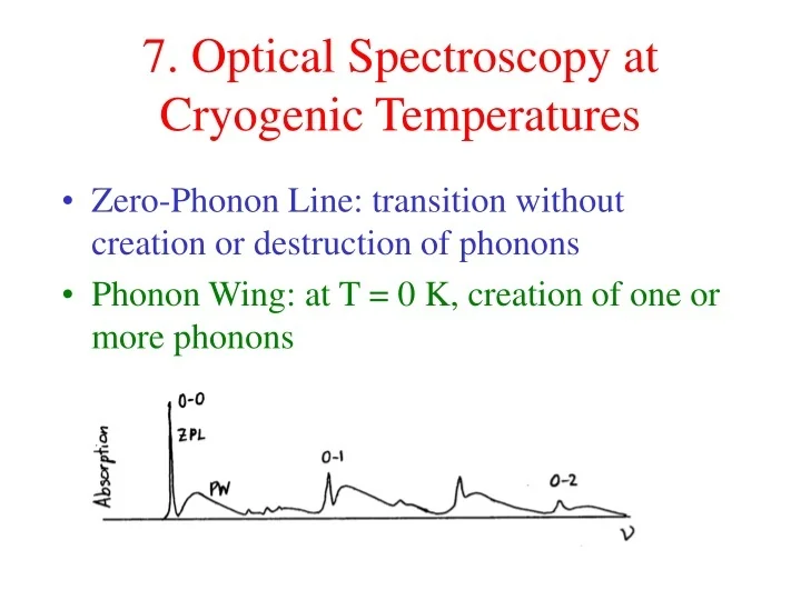 PPT - 7. Optical Spectroscopy at Cryogenic Temperatures PowerPoint ...
