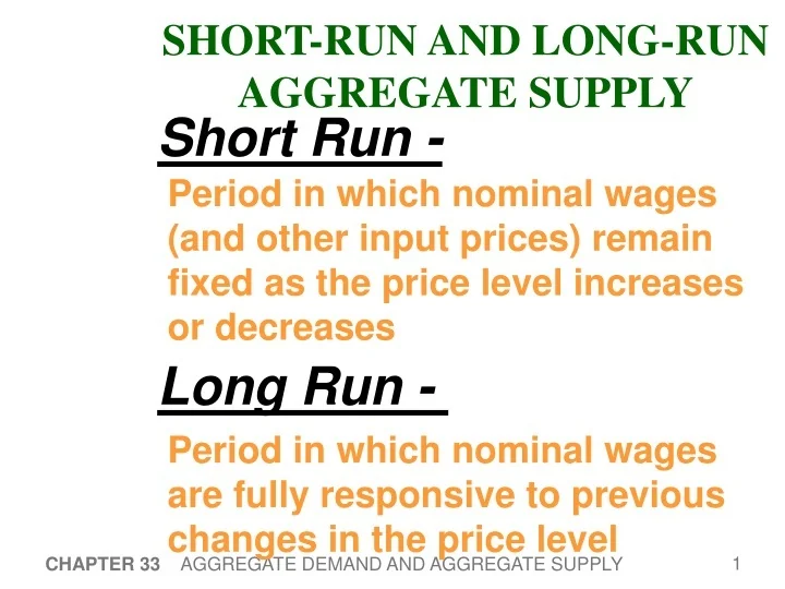 PPT - SHORT-RUN AND LONG-RUN AGGREGATE SUPPLY PowerPoint Presentation ...