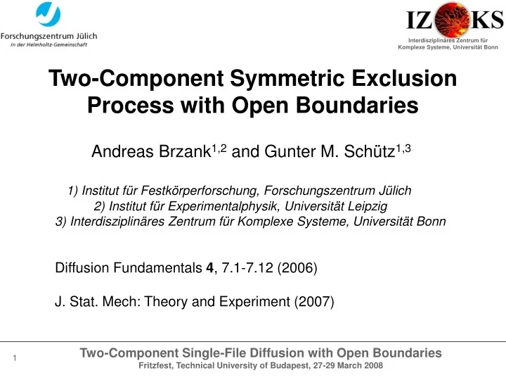 PPT - Two -Component Symmetric Exclusion Process with Open Boundaries PowerPoint Presentation ...