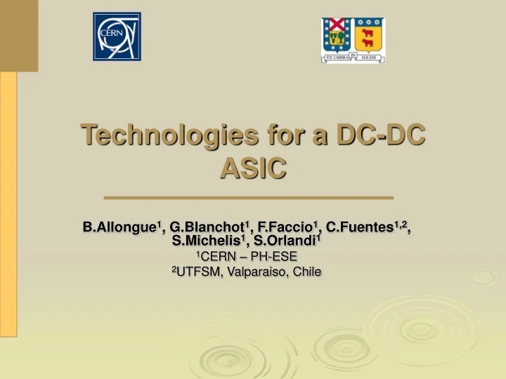PPT - Technologies for a DC-DC ASIC PowerPoint Presentation, free ...