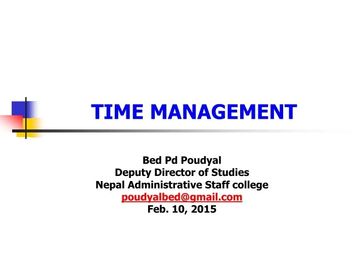 PPT - TIME MANAGEMENT PowerPoint Presentation, free download - ID:9597260