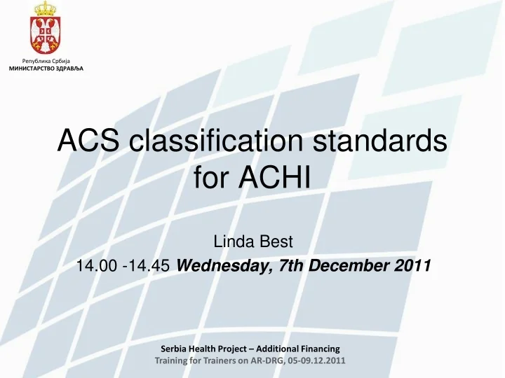 PPT - ACS classification standards for ACHI PowerPoint Presentation ...
