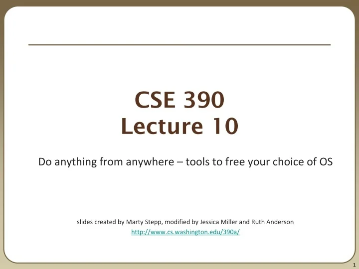 PPT - CSE 390 Lecture 10 PowerPoint Presentation, free download - ID ...
