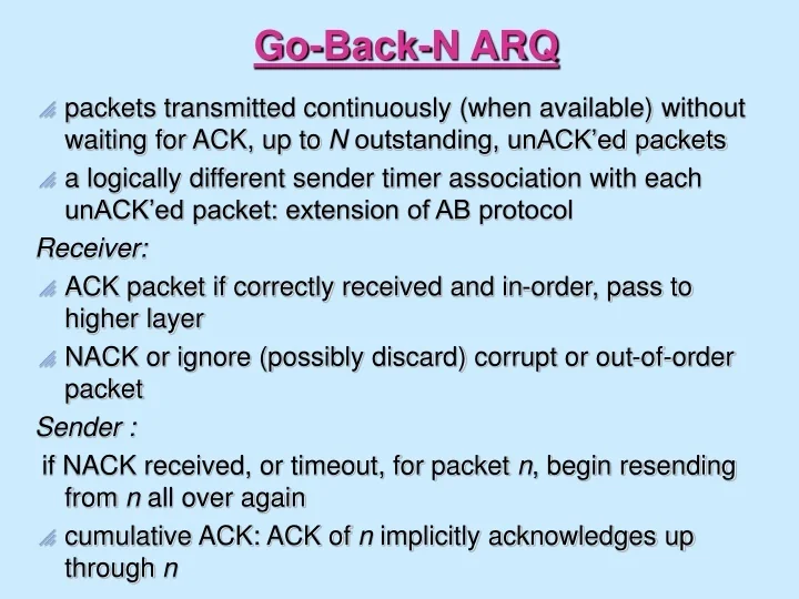 PPT - Go-Back-N ARQ PowerPoint Presentation, free download - ID:9598091